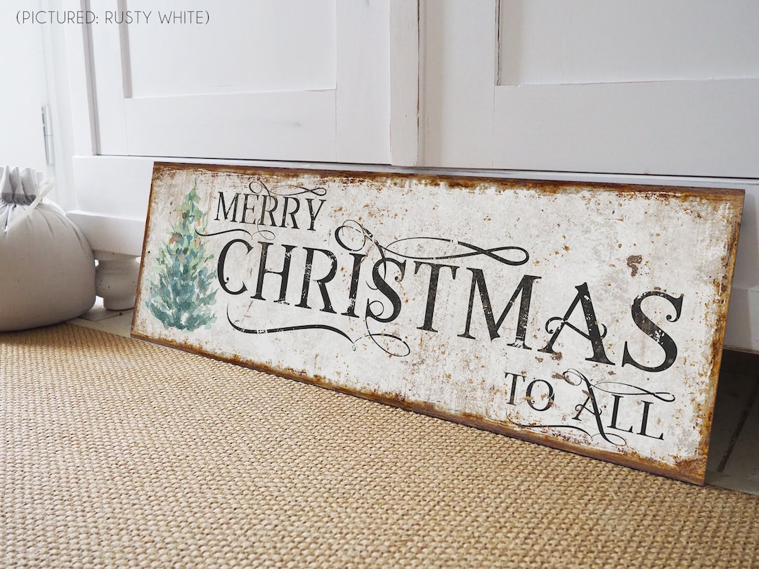 Rustic Merry Christmas Sign: Farmhouse Front Door Decor - Etsy