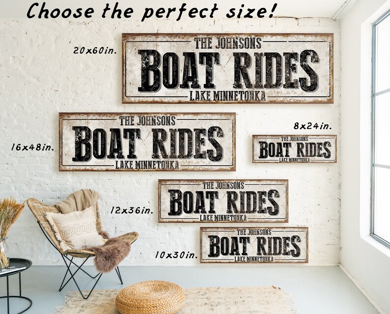 Personalized Boat Rides Sign Custom Lakehouse Signs Outdoor - Etsy