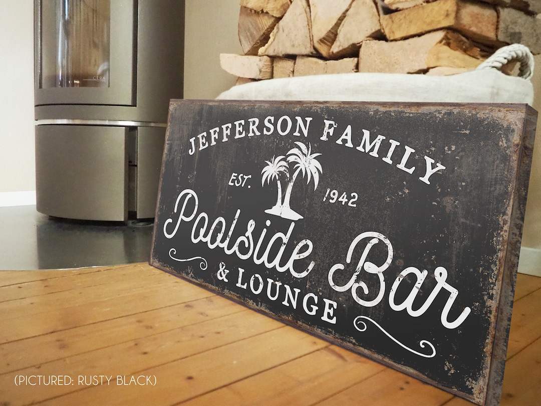 Custom Poolside Bar and Lounge Sign for Backyard Patio Deck Outside ...