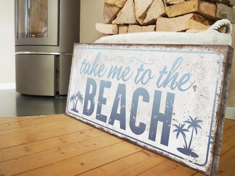 Rustic Beach Wall Decor Take Me to the Beach Sign Airbnb Wall - Etsy