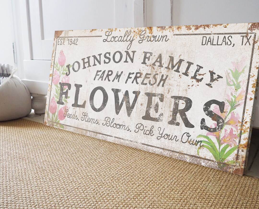 Personalized Garden Gate Sign Custom Family Name Fresh Flowers Sign ...