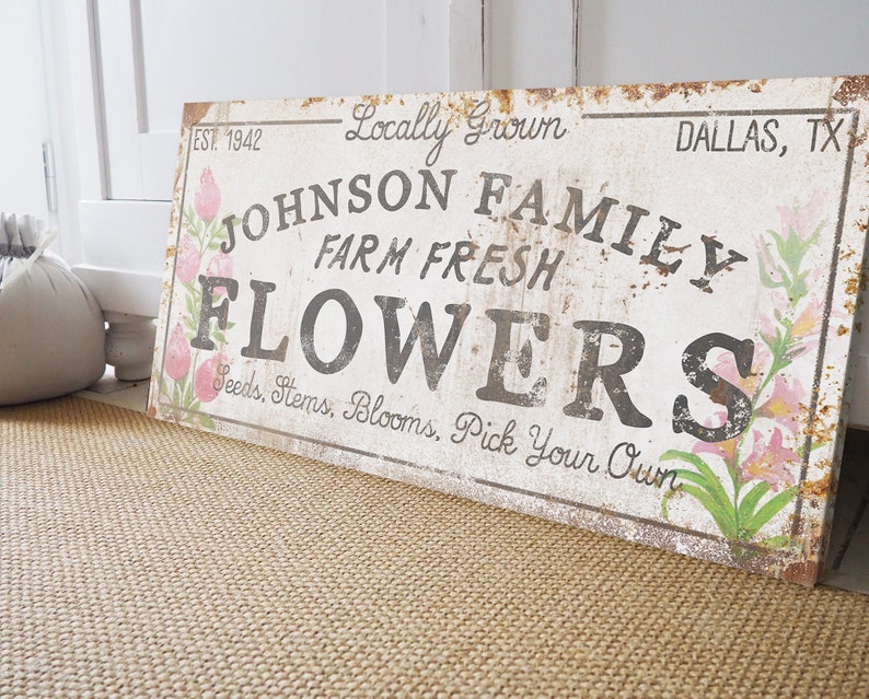 Personalized Garden Gate Sign Custom Family Name Fresh Flowers - Etsy