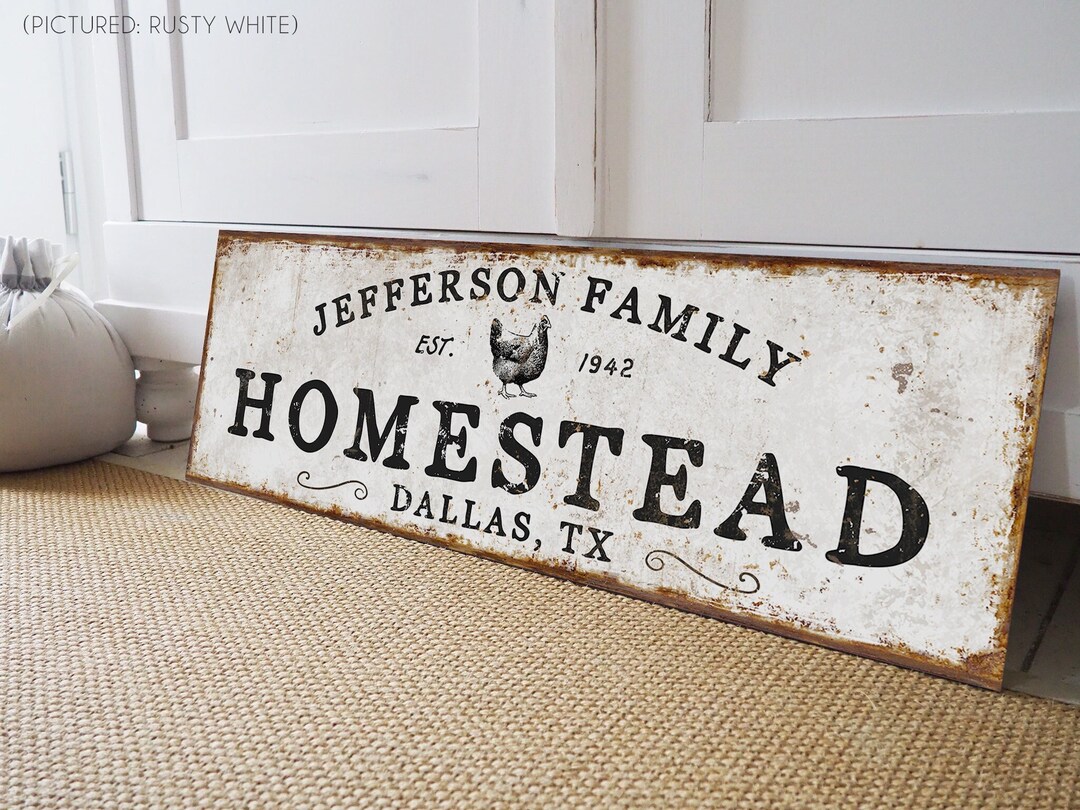 Personalized Family Homestead Sign, Rustic Farmhouse Decor - Etsy