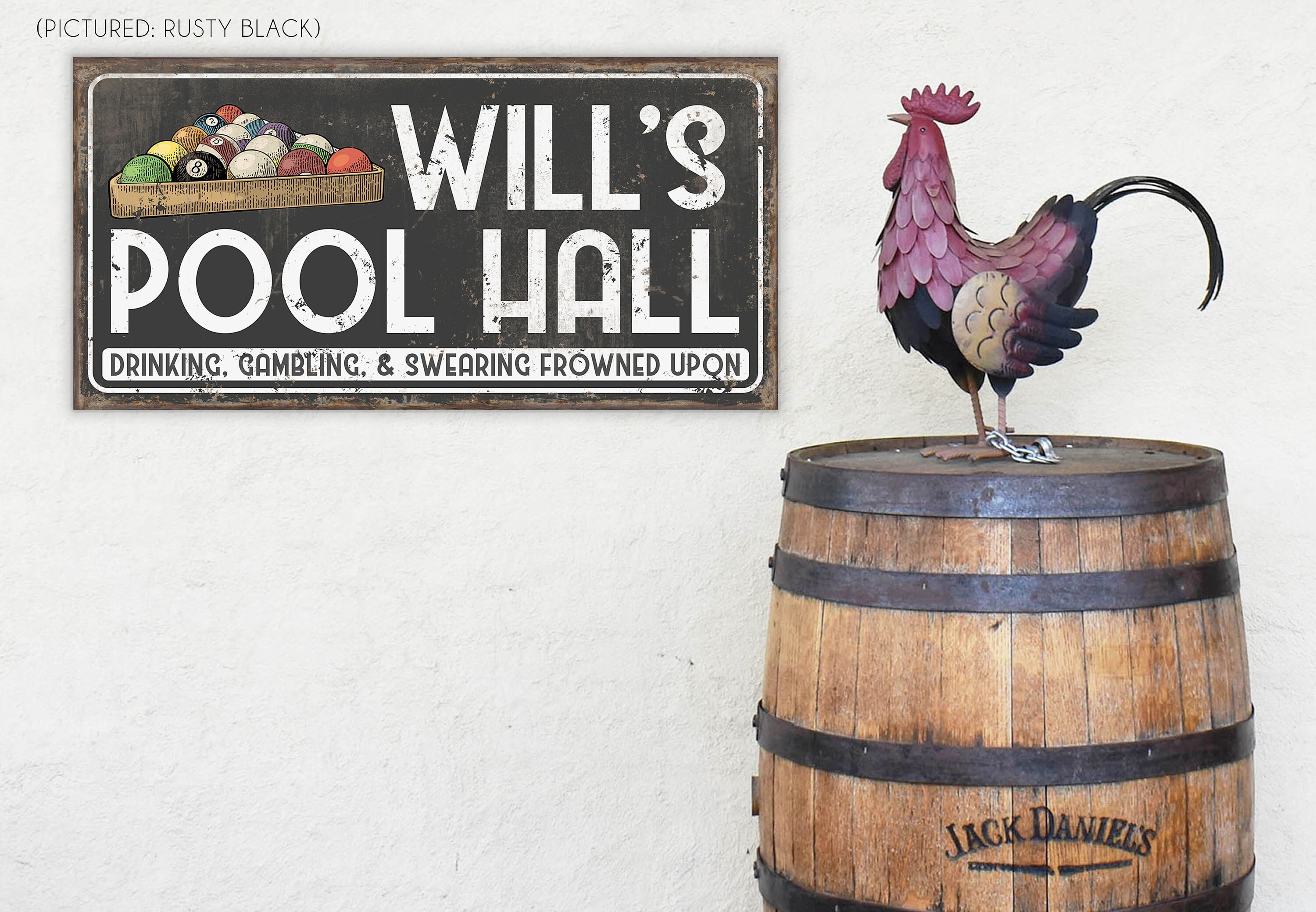 Custom Pool Hall Sign Personalized Billiards Room Sign Vintage - Etsy