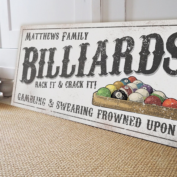 Billiards Sign - Etsy