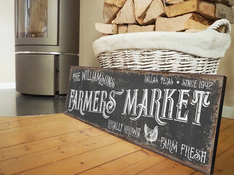 Custom Farmers Market Sign for Kitchen Decor Vintage - Etsy
