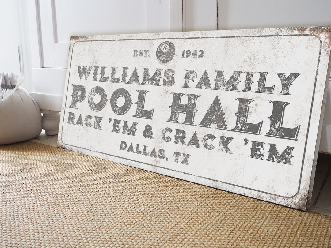 Custom Billiards Room Sign Personalized Pool Room Pool Hall Signs for ...