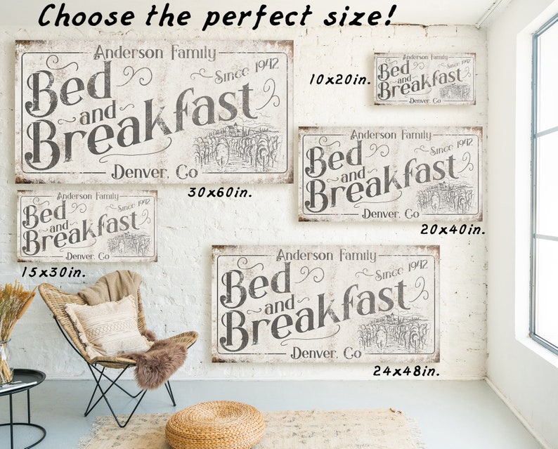 Custom Bed and Breakfast Sign Rustic Bnb Signs Cottagecore - Etsy