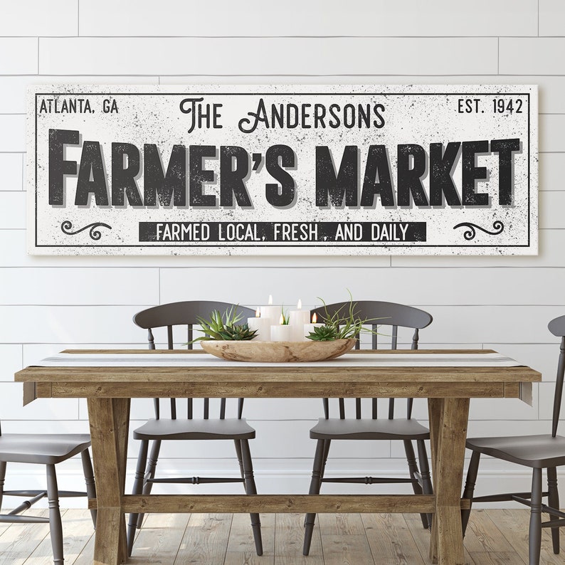 Custom Farmers Market Sign Farmhouse Wall Decor Housewarming - Etsy