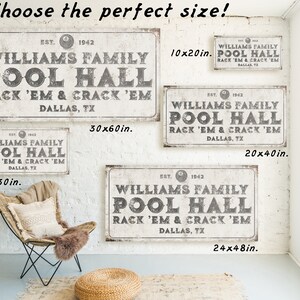 Custom Billiards Room Sign Personalized Pool Room Pool Hall Signs for ...