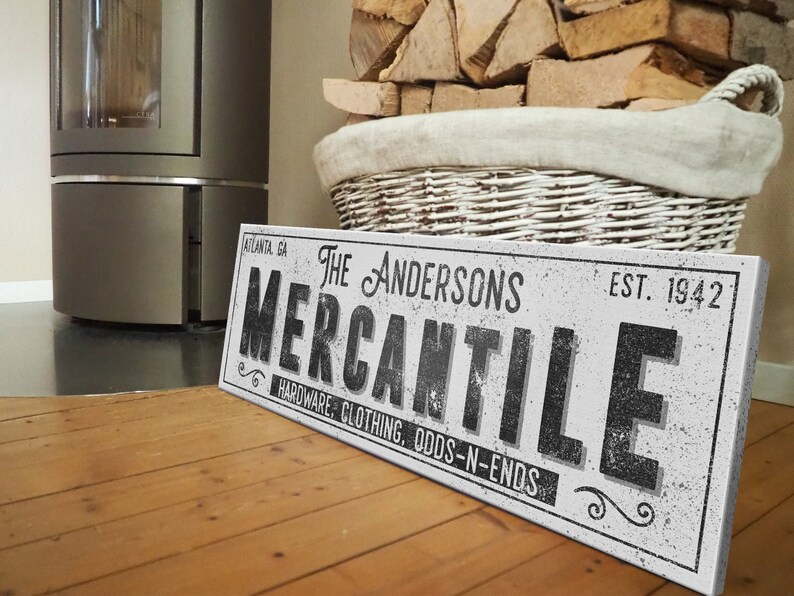 Custom Mercantile Sign: Personalized Farmhouse Kitchen Decor - Etsy