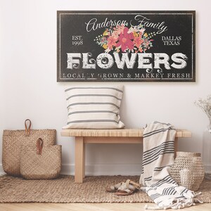 Custom Fresh Flowers Sign Personalized Garden Decor Outdoor Garden Gate ...