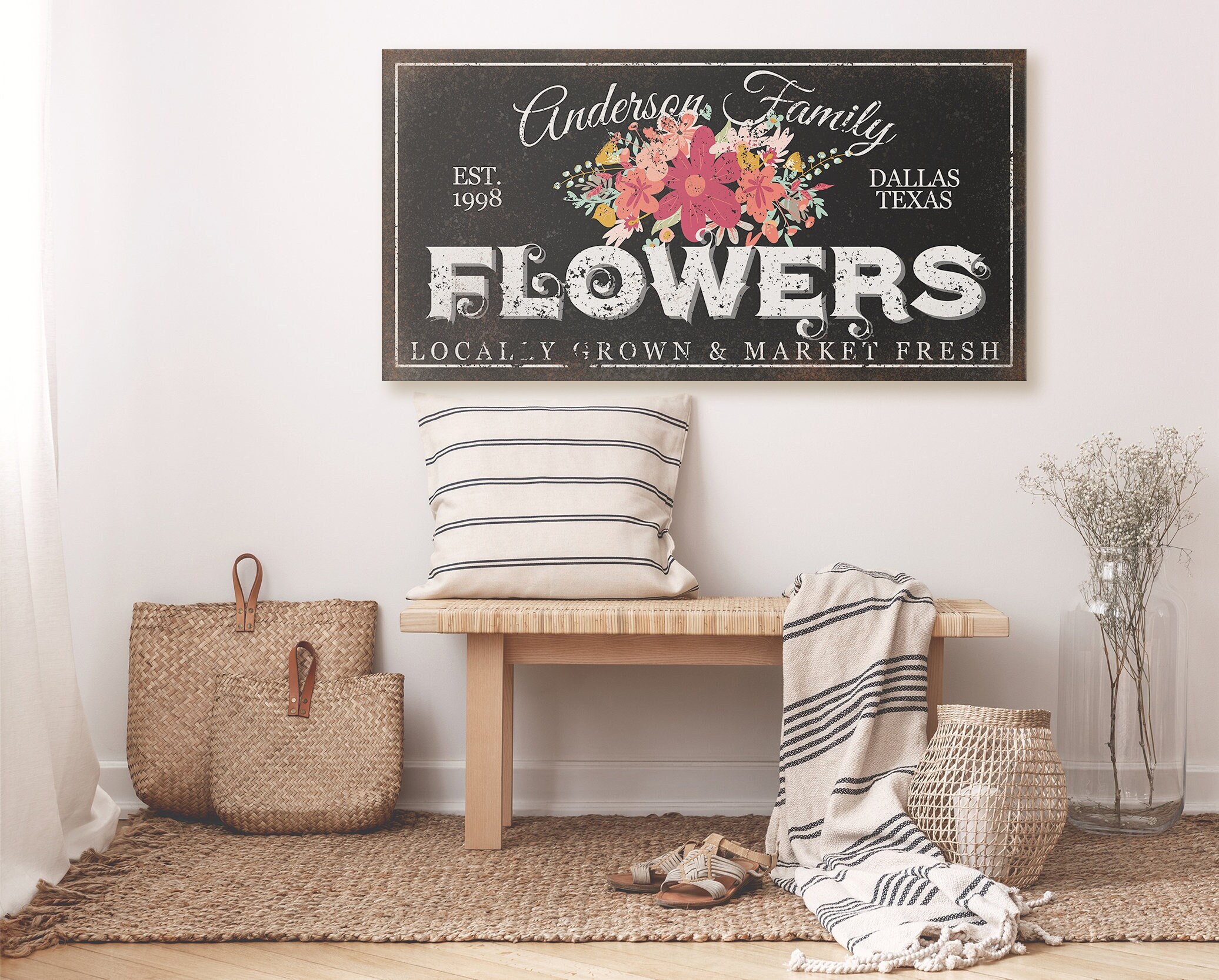 Custom Fresh Flowers Sign Personalized Garden Decor Outdoor - Etsy