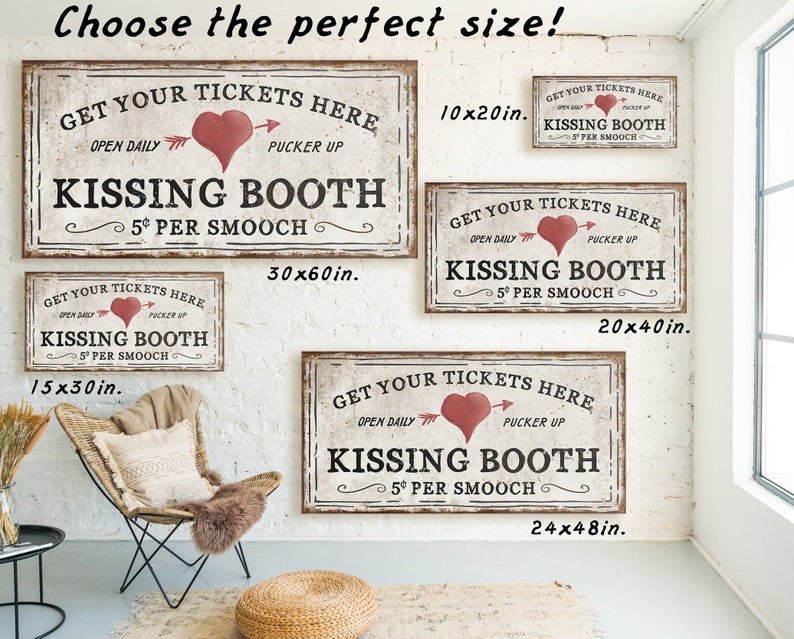 Kissing Booth Sign Farmhouse Valentines Day Decor Vintage - Etsy