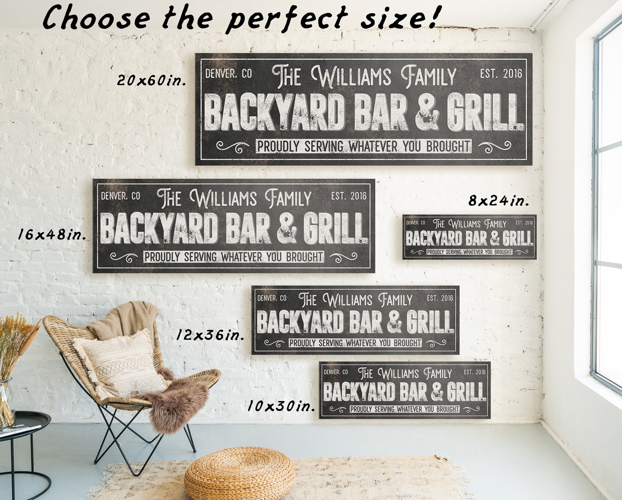Personalized Backyard Bar and Grill Sign Custom Gift Ideas Him - Etsy