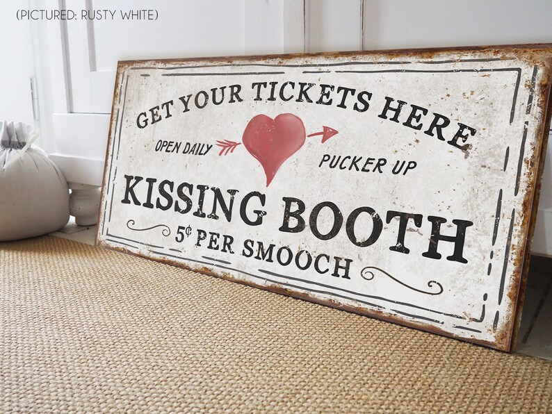 Kissing Booth Valentines Day Sign Valentines Front Porch Decor Modern ...