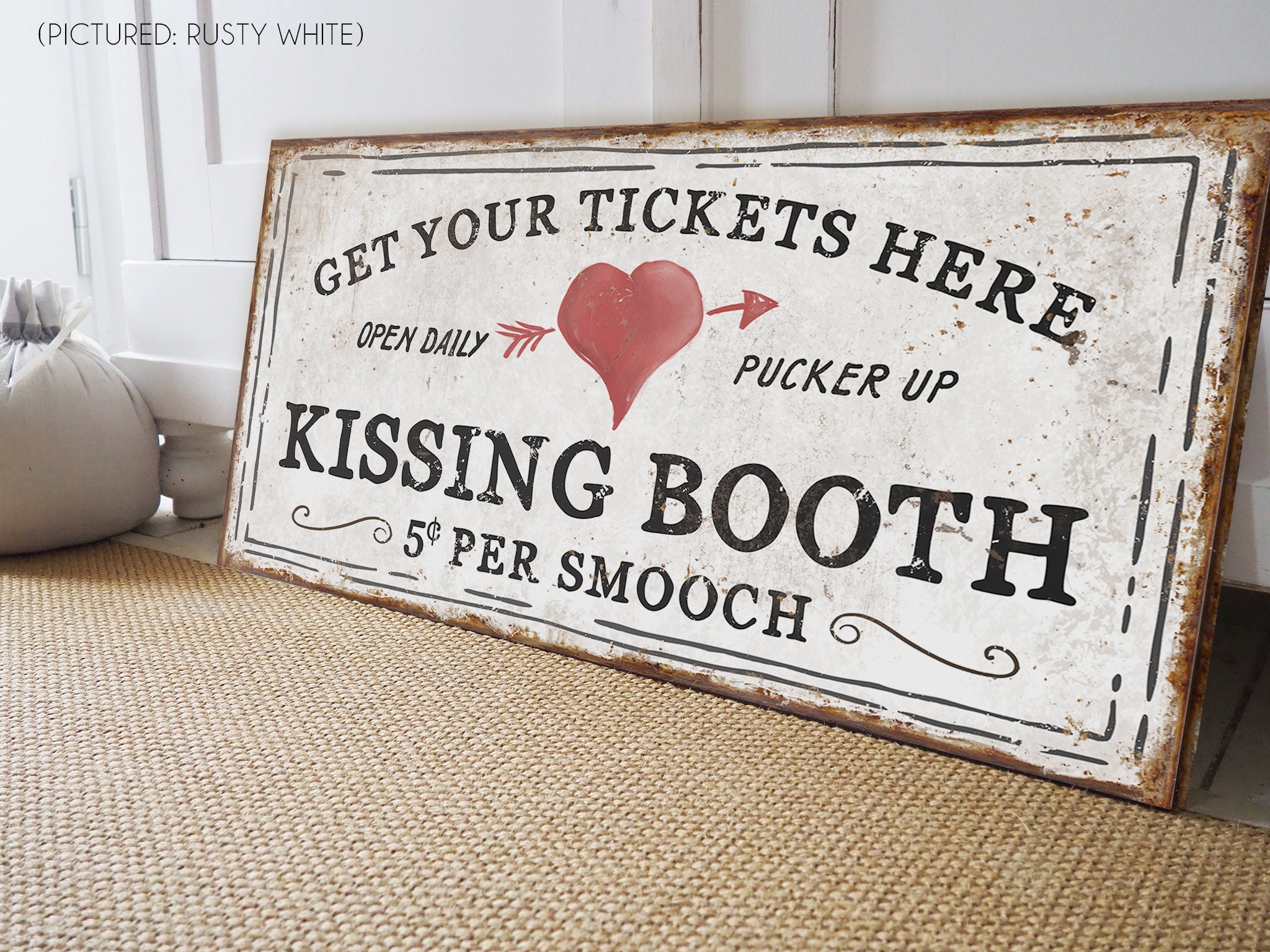 Kissing Booth Valentines Day Sign Valentines Front Porch Decor Modern ...