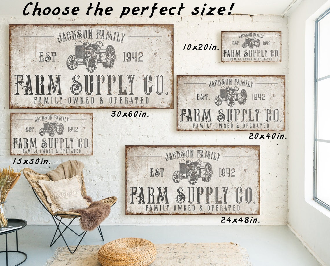 Custom Farm Supply Company Sign Vintage Tractor Signs - Etsy