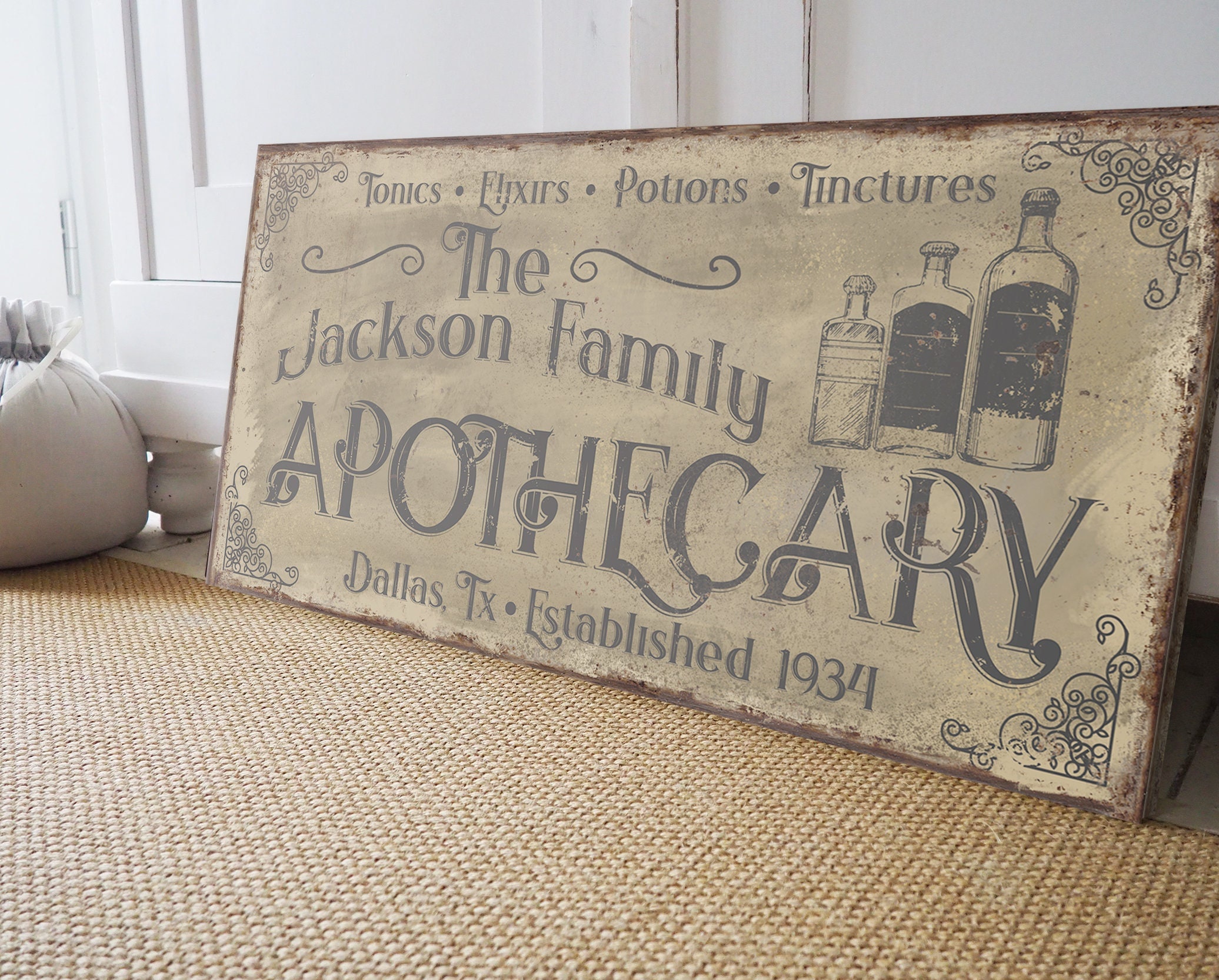 Personalized Apothecary Sign Custom Medicine Cabinet Signs - Etsy