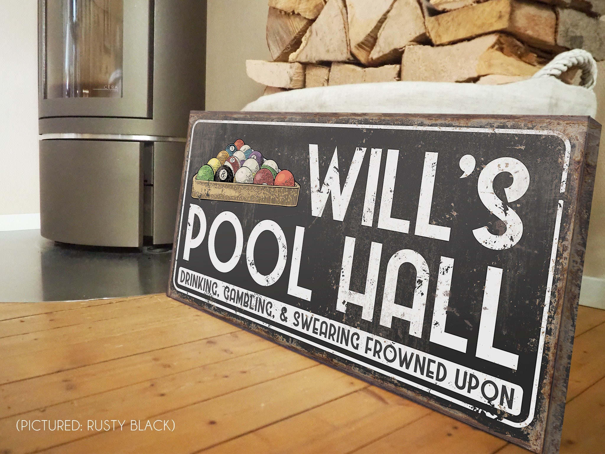 Custom Pool Hall Sign Personalized Billiards Room Sign Vintage - Etsy