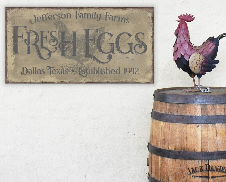 Personalized Farmhouse Kitchen Signs Custom Fresh Chicken Eggs - Etsy