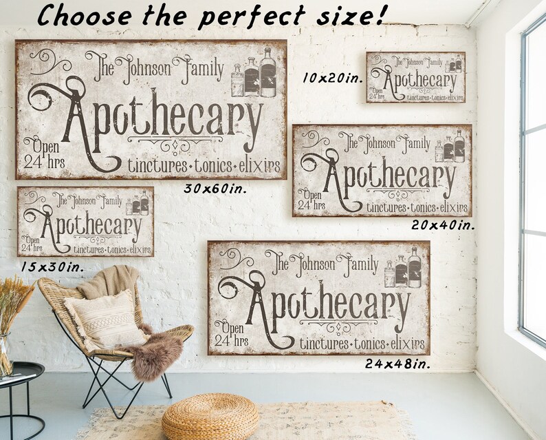 Vintage Apothecary Sign Custom Kitchen Decor Custom Pantry - Etsy