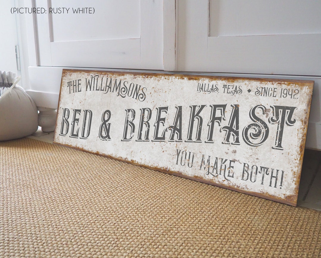 Personalized Bed and Breakfast Sign, Rustic Farmhouse Decor - Etsy