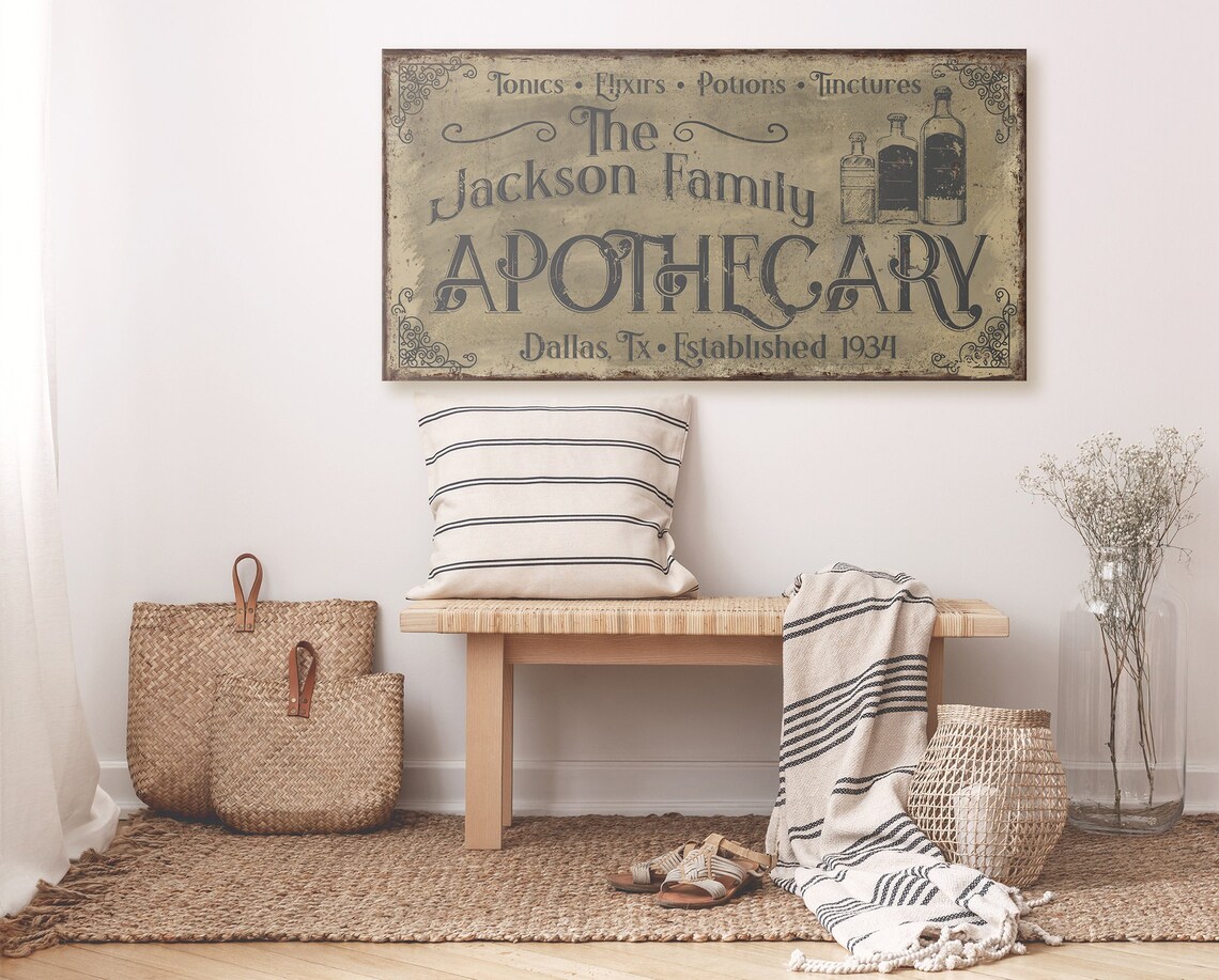 Custom Apothecary Sign Personalized Medicine Cabinet Signs Antique ...