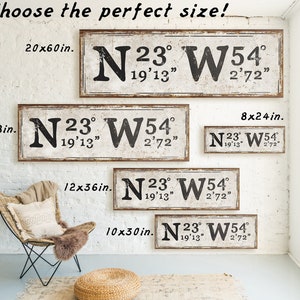 Custom Coordinates Sign GPS Coordinates Gift Latitude Longitude Home ...