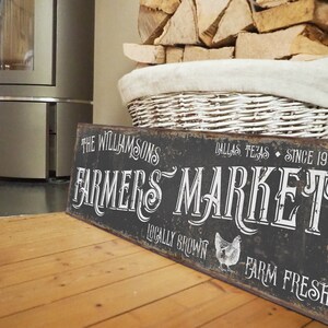 Custom Farm Sign Farmers Market Signs Personalized Kitchen Decor Rustic ...