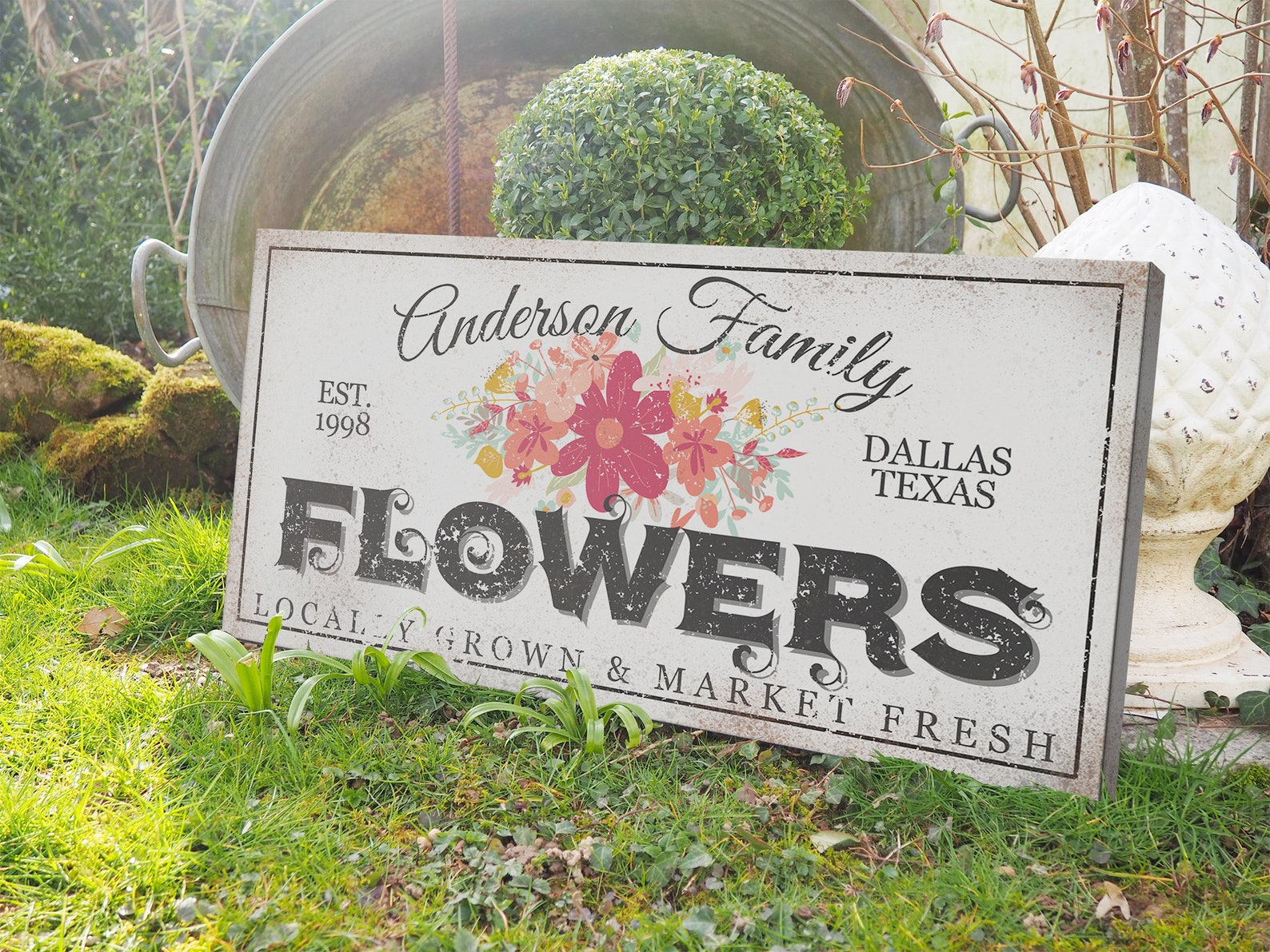 Custom Fresh Flower Market Sign Personalize Flower Farm Signs - Etsy