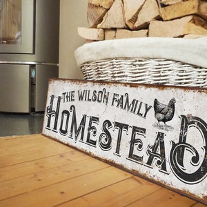 Custom Homestead Sign Personalized Farmhouse Signs Rustic Antique Decor ...
