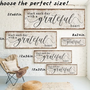 Rustic Farmhouse Bedroom Sign: Grateful Heart Wall Art - Etsy