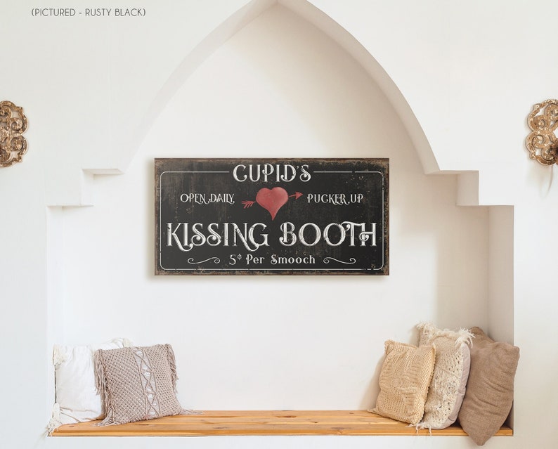 Cupid's Kissing Booth Valentines Day Sign Front Porch - Etsy