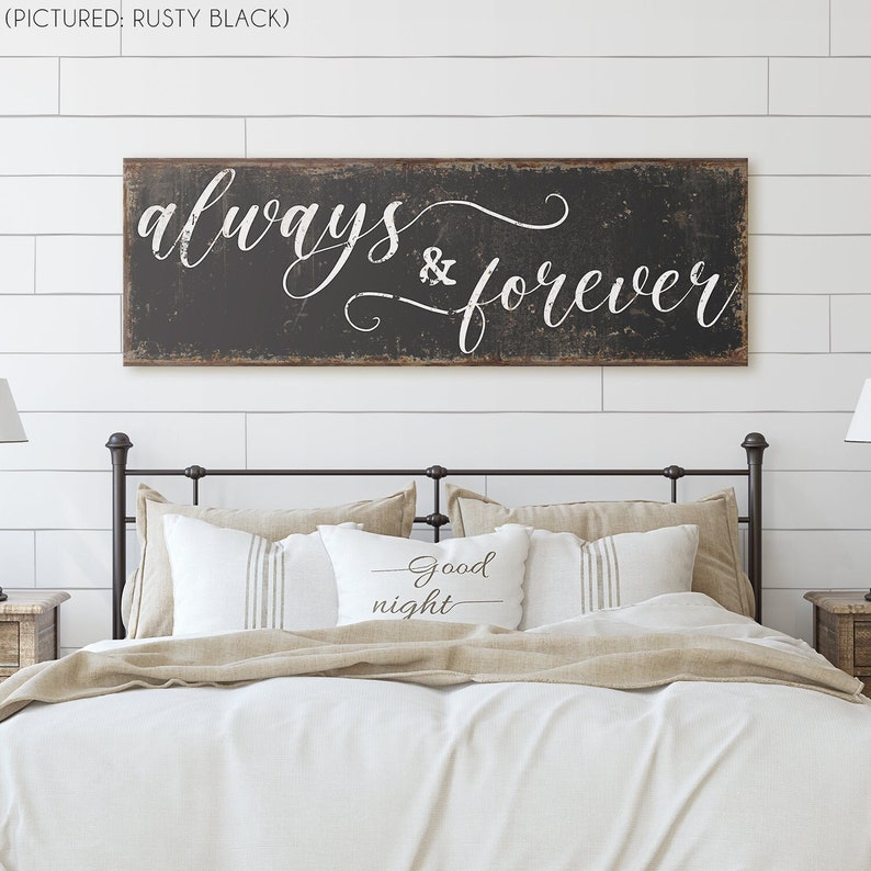 Above Bed Sign Master Bedroom Signs Always and Forever Wall - Etsy