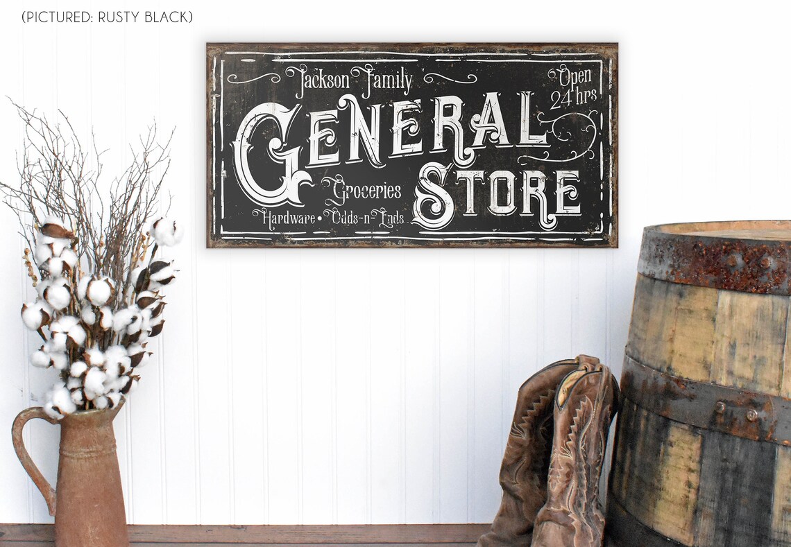 Custom General Store Sign Personalized Modern Farmhouse Wall - Etsy