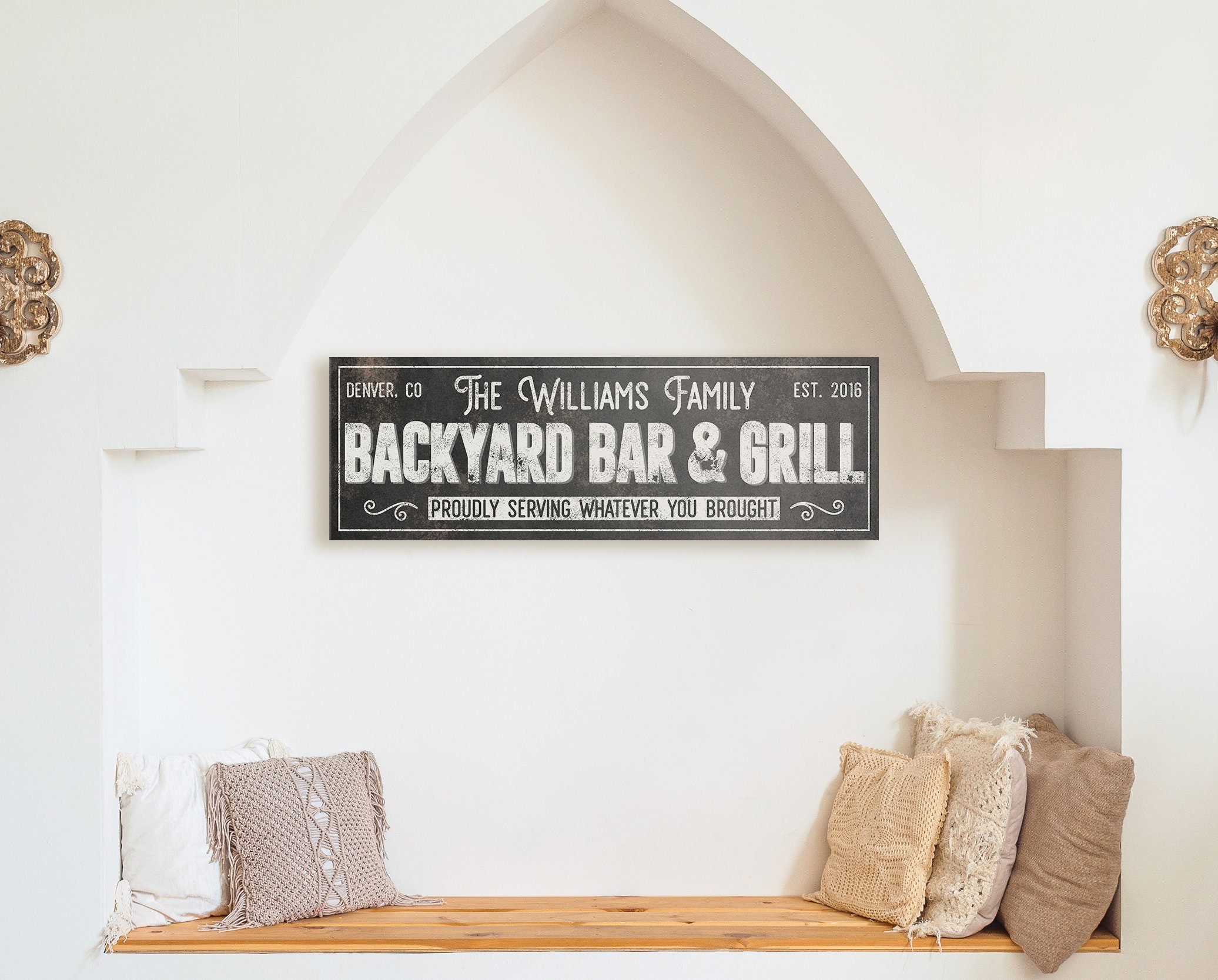 Personalized Backyard Bar and Grill Sign Custom Gift Ideas Him - Etsy