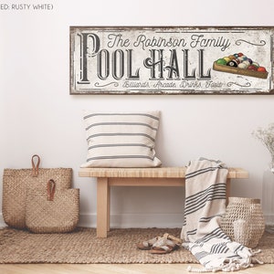 Custom Pool Hall Sign for Basement, Vintage Billiards Lounge Name Sign ...