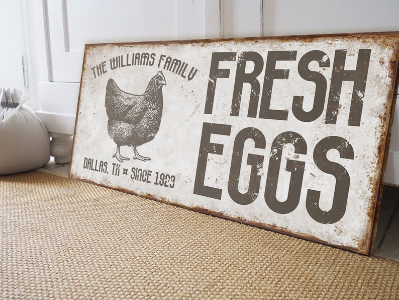 Fresh Eggs Chicken Sign Rustic Farmhouse Decor Chicken Coop - Etsy
