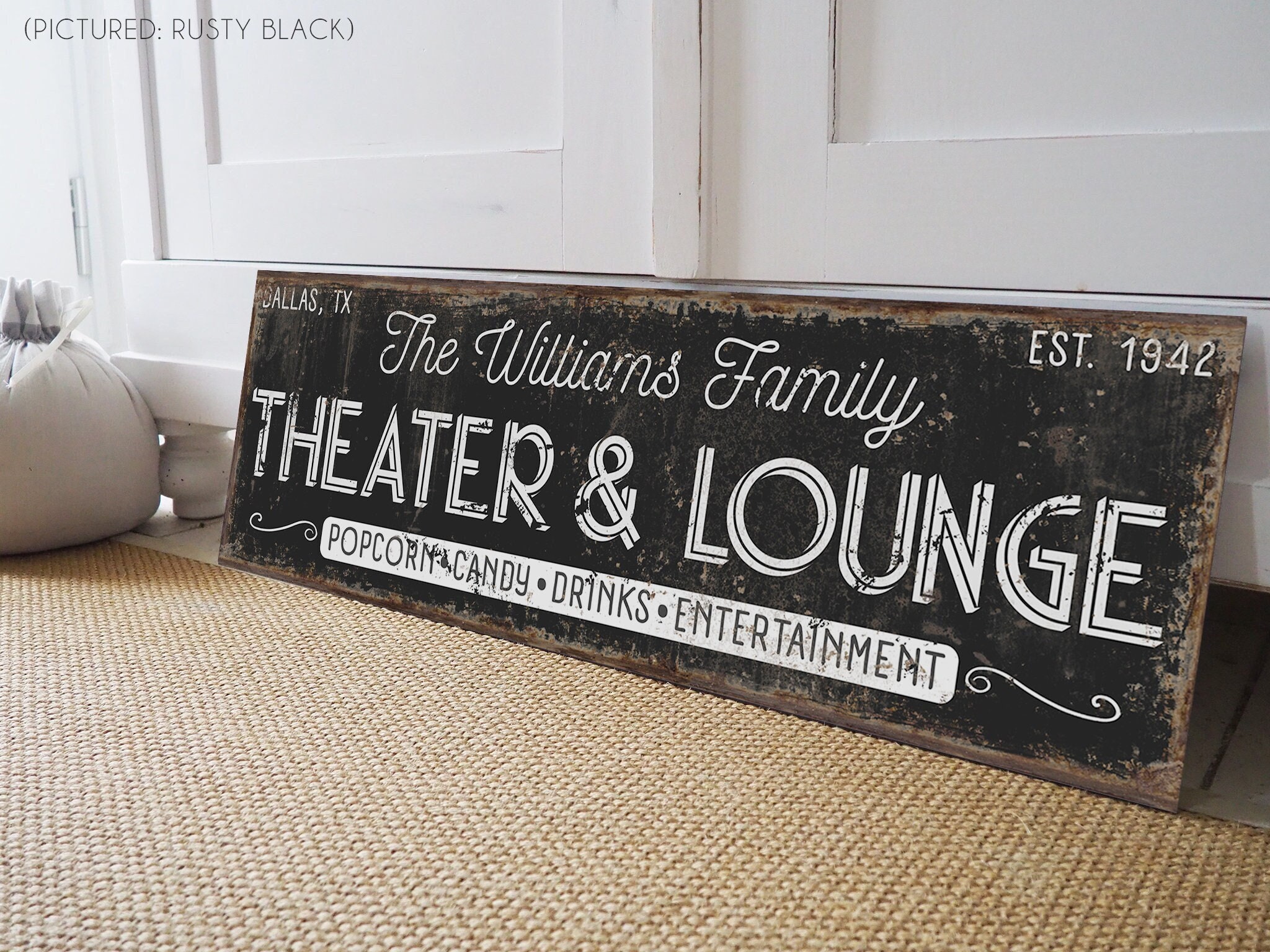 Personalized Home Theater Sign: Rustic Movie Room Decor - Etsy