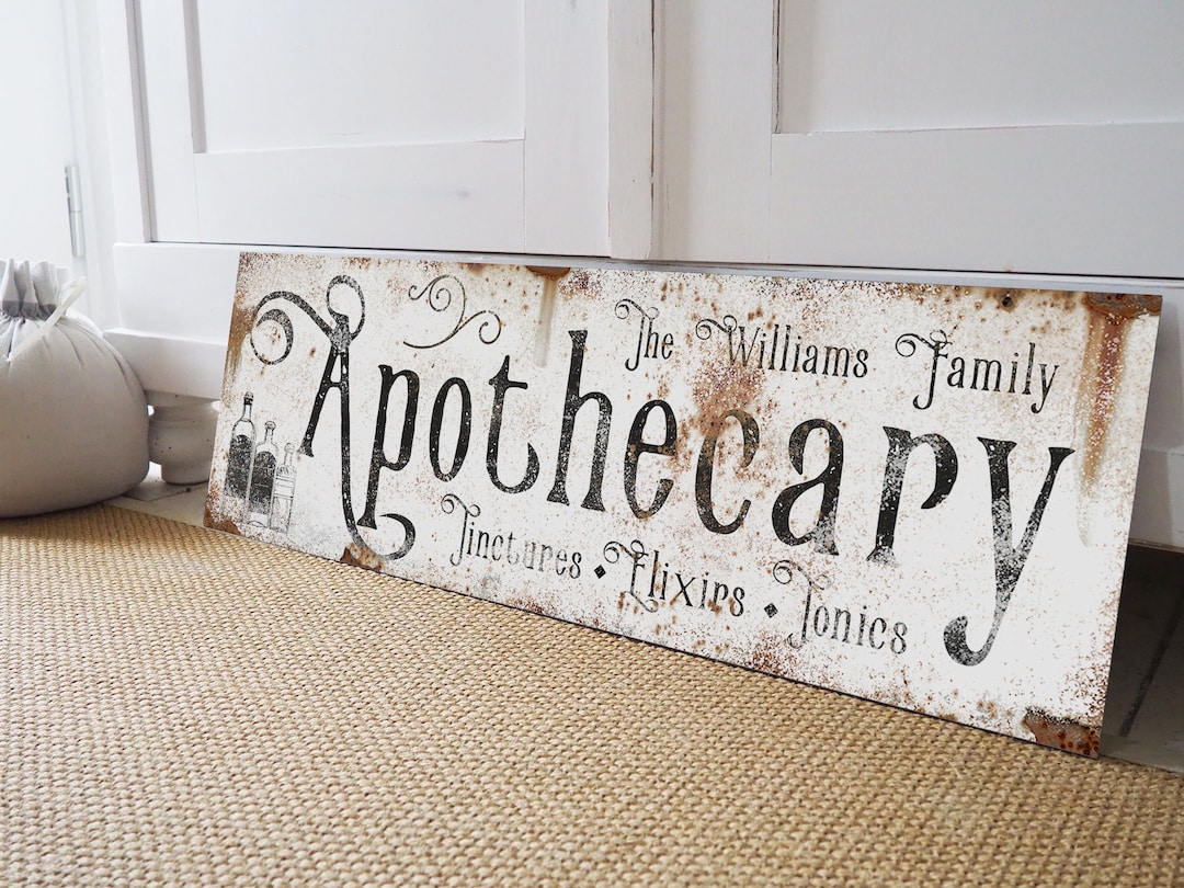 Custom Apothecary Sign Rustic Apothecary Medicine Cabinet Decor French ...