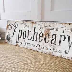 Apothecary Sign Vintage Personalized Family Name Sign for Kitchen Decor ...