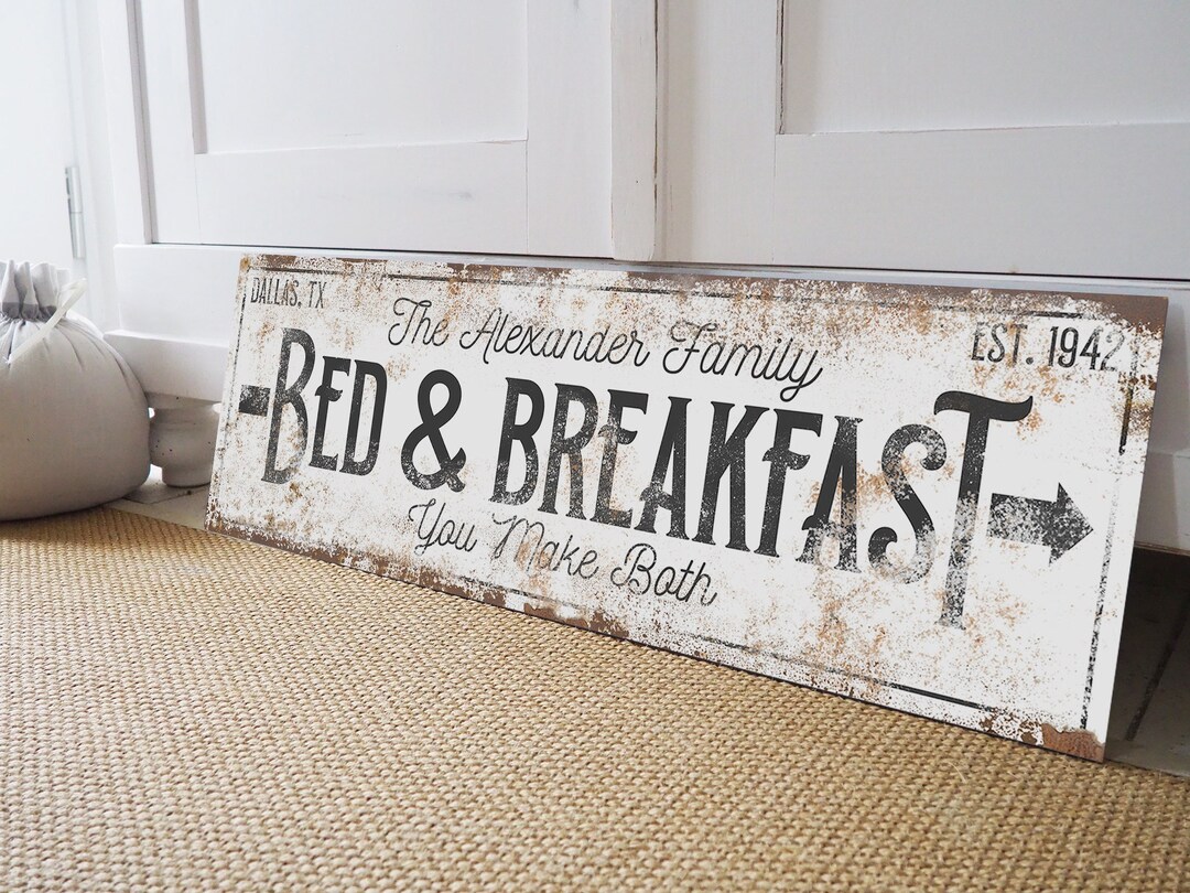Custom Bed and Breakfast Sign Airbnb Welcome Signs Personalized Bnb ...
