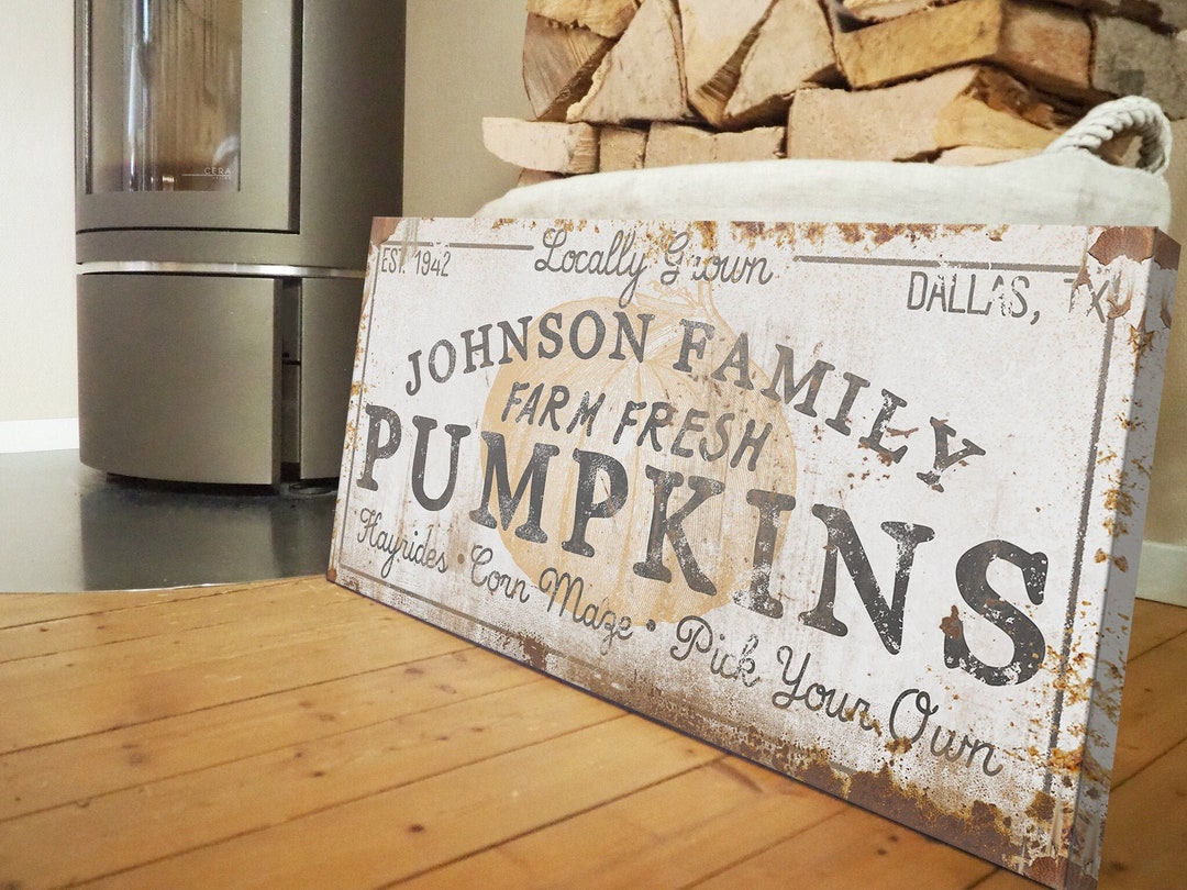 Custom Farm Fresh Pumpkins Sign: Rustic Autumn Farmhouse Wall Art - Etsy