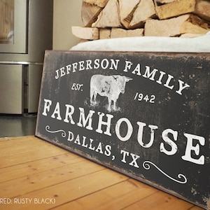 Personalized Farmhouse Sign Family Name and Est Date Homestead Signs ...