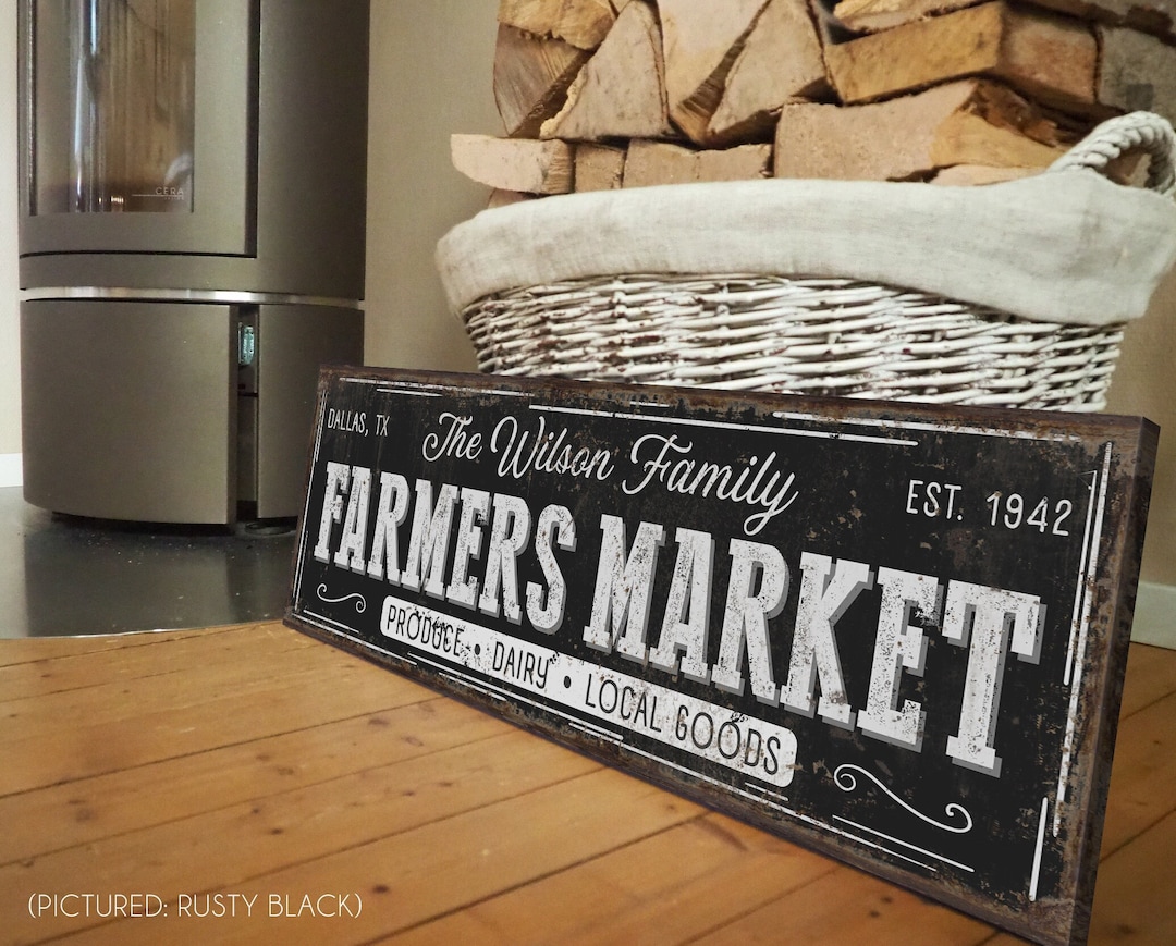 Custom Farmers Market Sign Large Family Name Sign Country Kitchen Decor ...