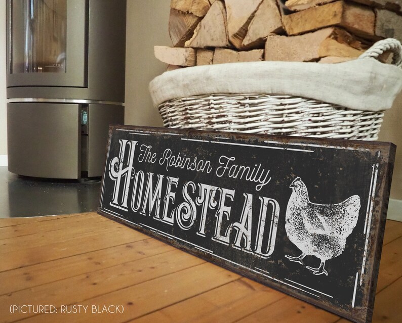 Personalized Farmhouse Family Name Sign: Rustic Homestead Chicken Decor ...