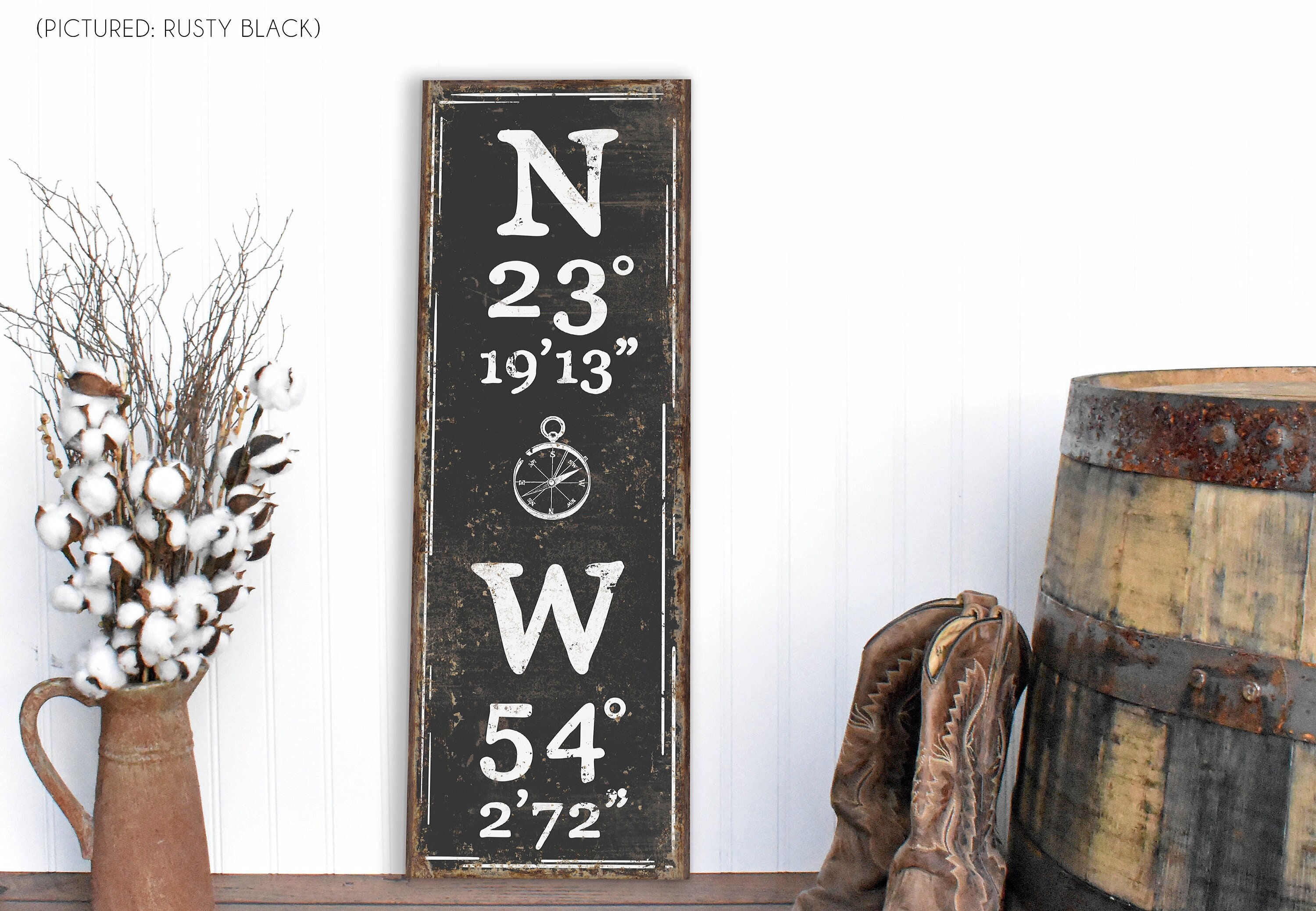 Custom Vertical Coordinates Sign for Entryway Coastal Wall Art - Etsy