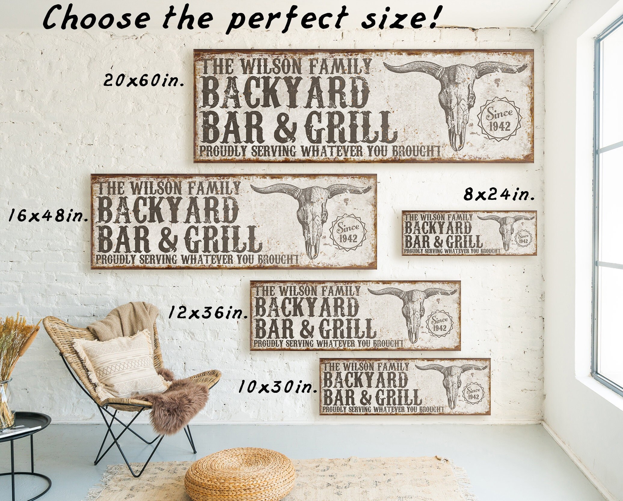 Custom Backyard Bar and Grill Sign Backyard Signs Outdoor BBQ - Etsy