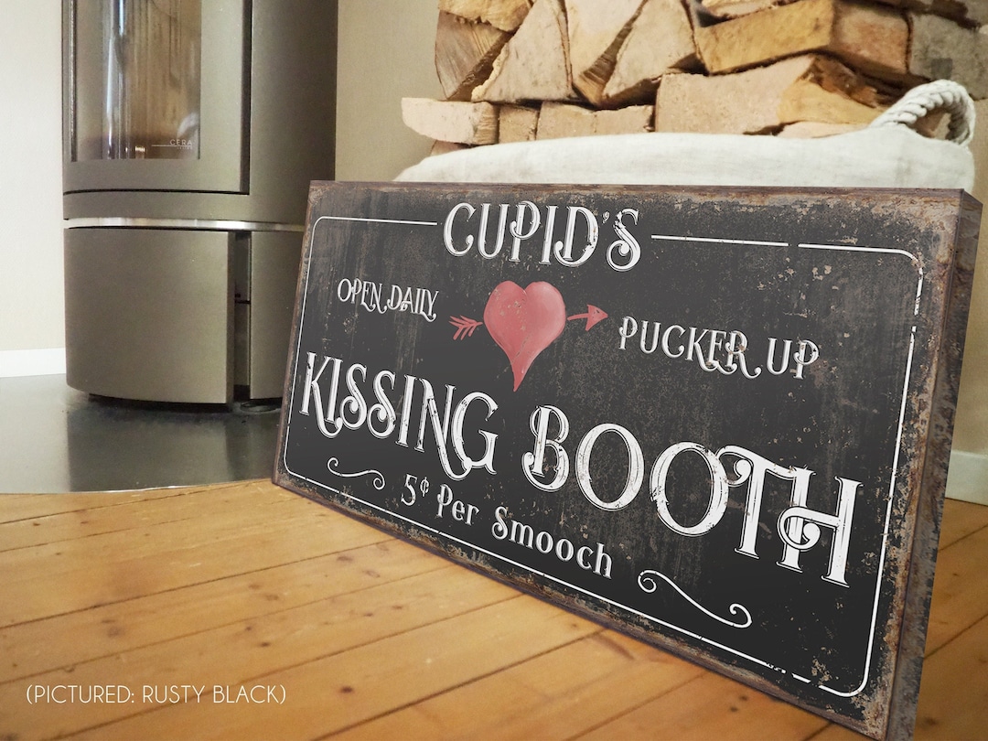 Cupid's Kissing Booth Valentines Day Sign Front Porch Decor French ...